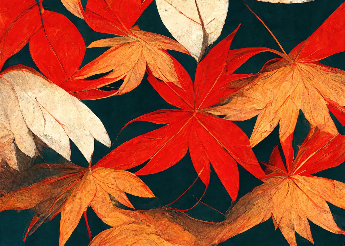 'Dry Crispy Autumn Leaves' Poster by XeRCO | Displate