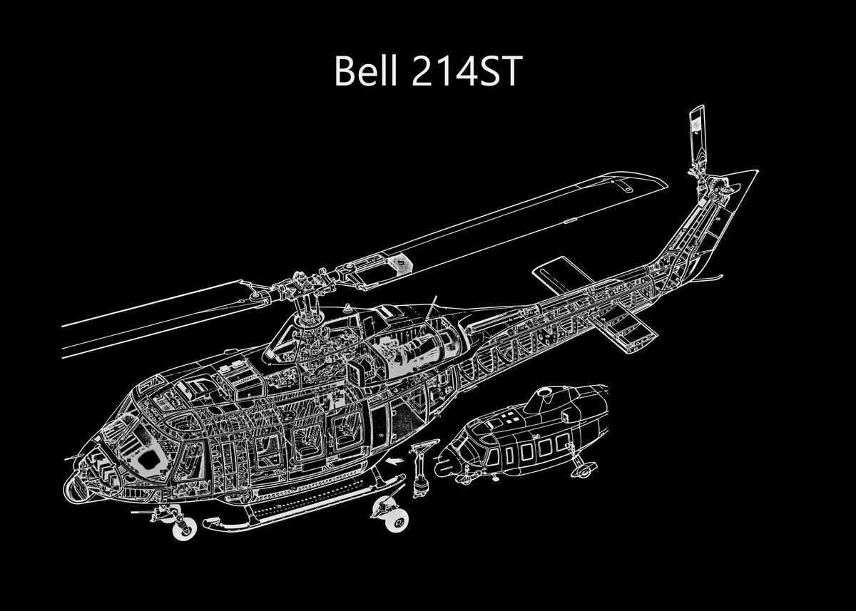 'bell 214ST ' Poster by Number Nine | Displate
