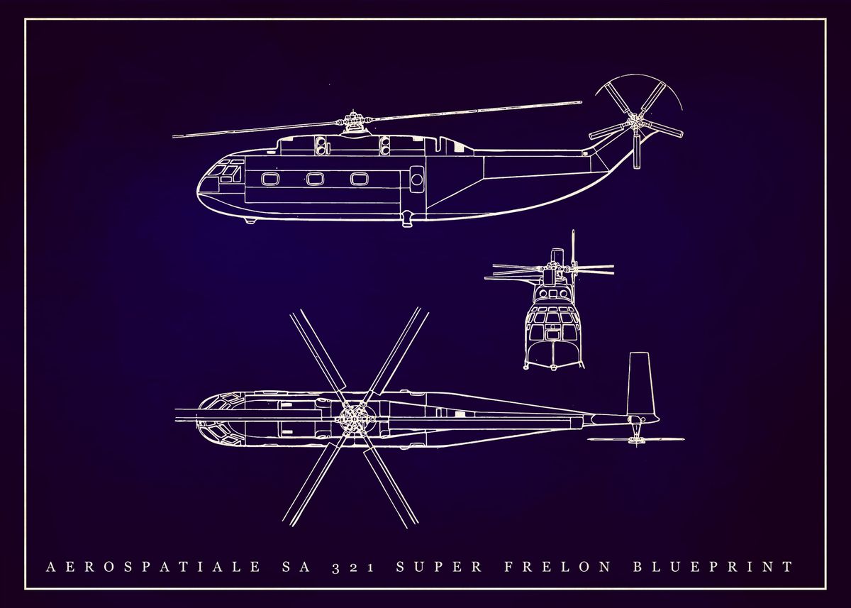 'Aerospatiale SA 321 Super ' Poster, picture, metal print, paint by ...