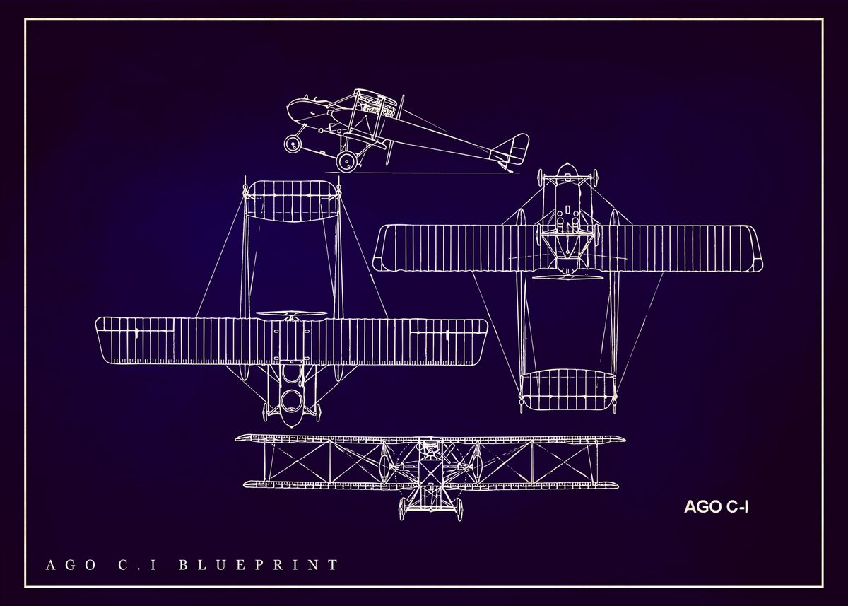 'AGO CI Blueprint' Poster, picture, metal print, paint by RickyEKelly ...