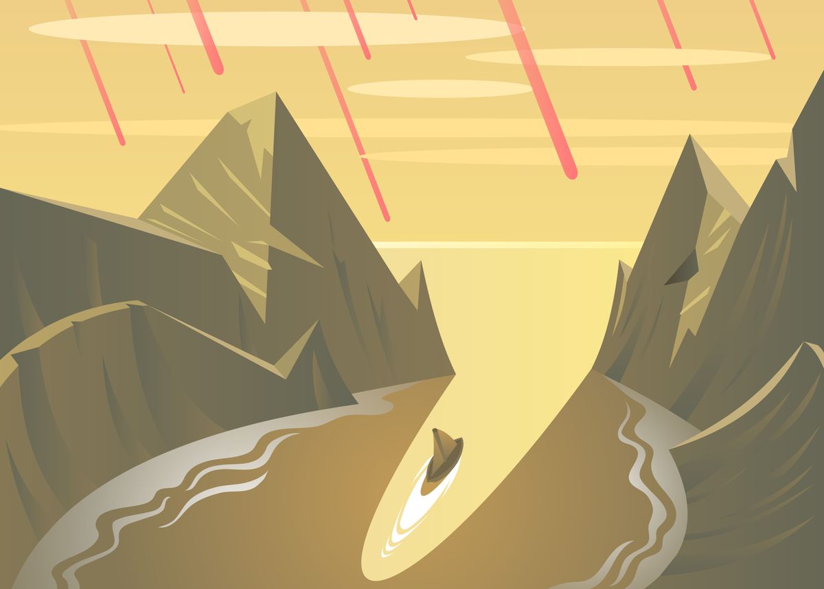 'Red meteorites' Poster by DaKoArt | Displate