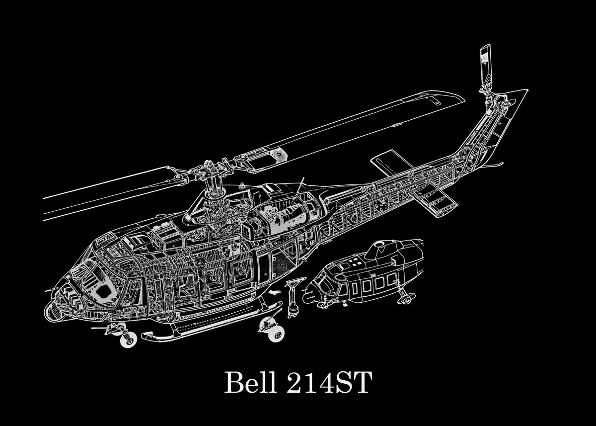 'bell 214ST ' Poster by The Diamond | Displate