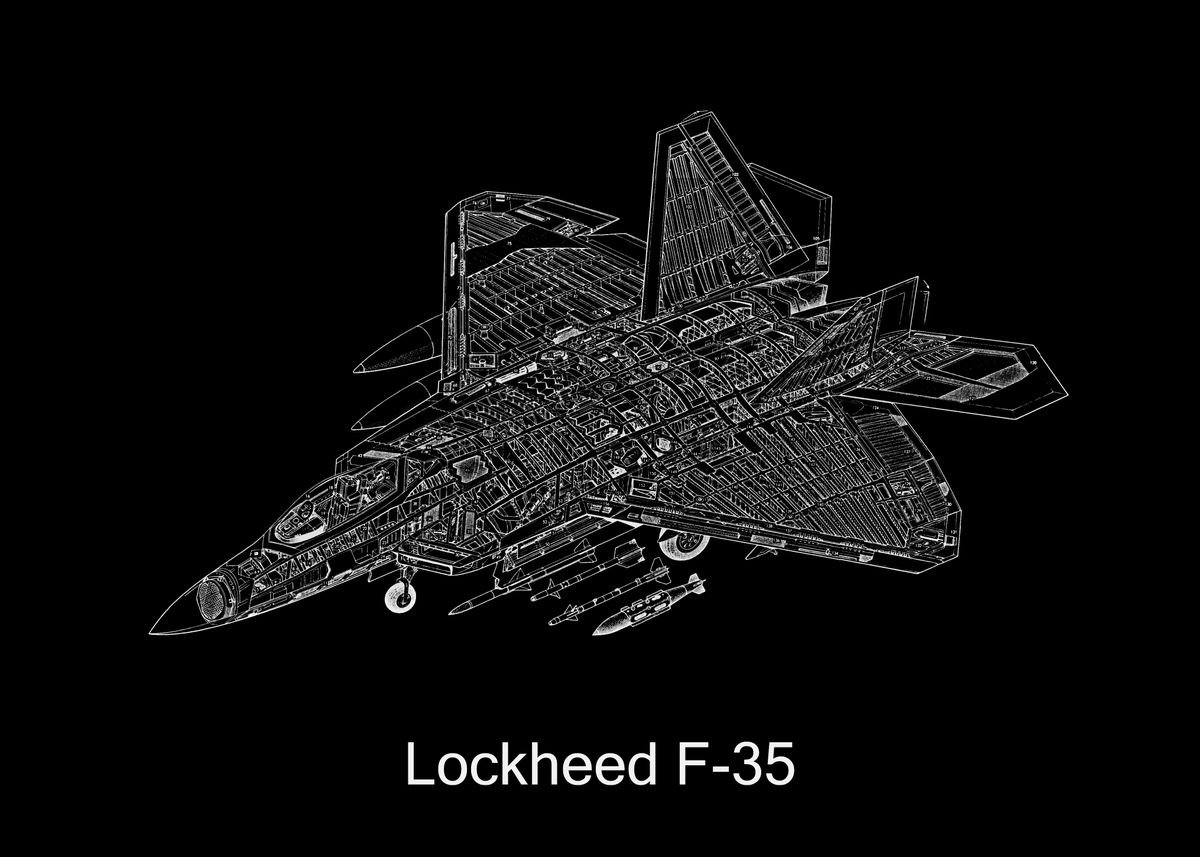 'Lockheed F35 ' Poster, picture, metal print, paint by Spring Flower ...