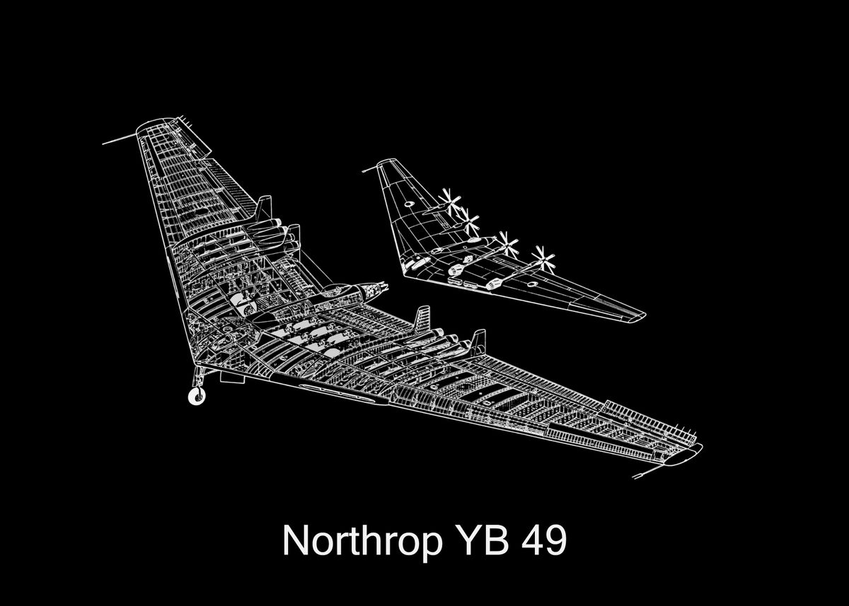 'Northrop YB 49 ' Poster, picture, metal print, paint by Spring Flower ...