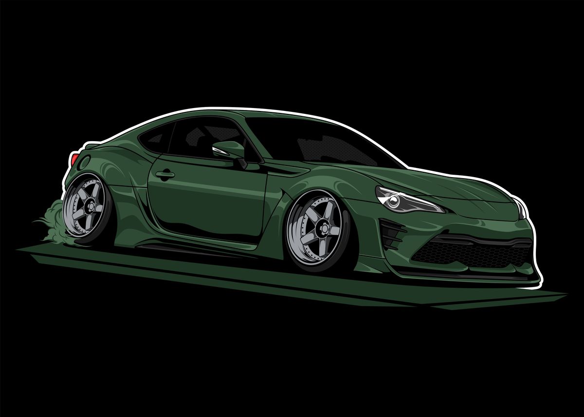 'Toyota GT86 Army L' Poster, picture, metal print, paint by Heru ...