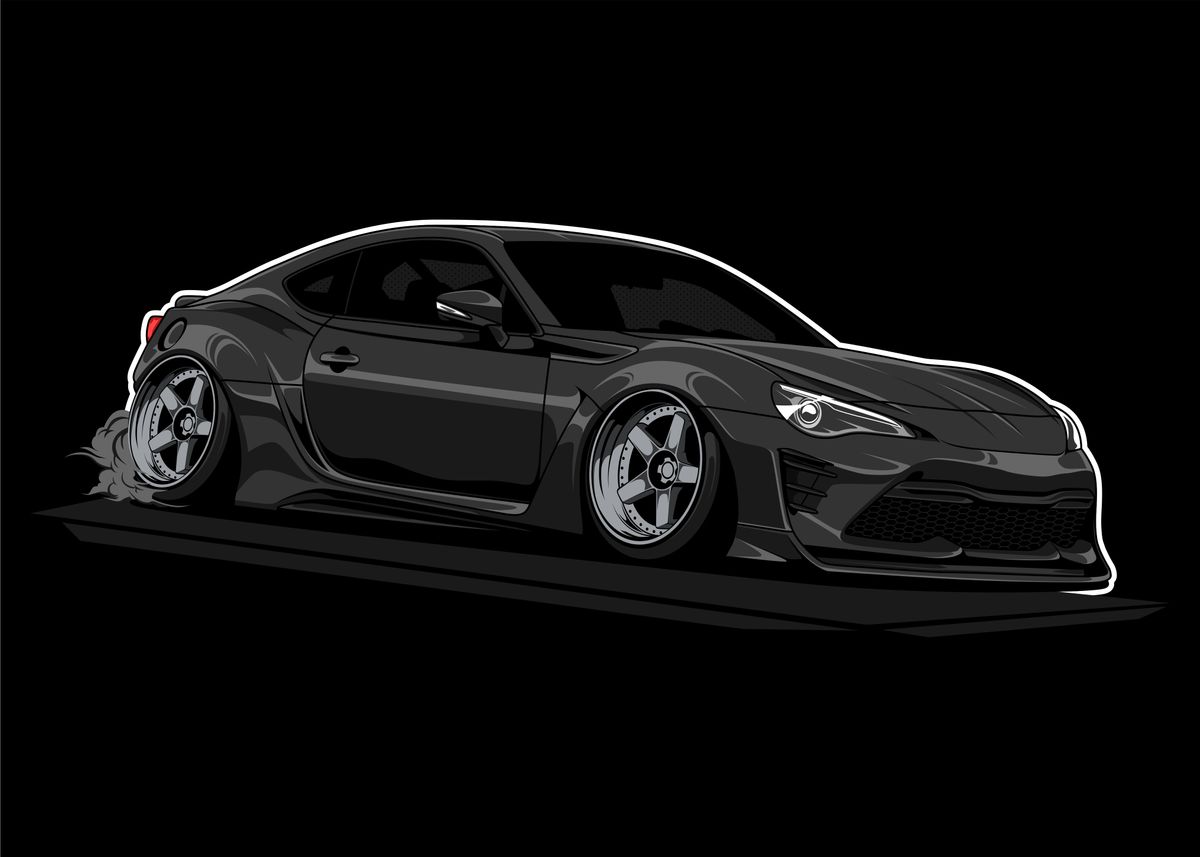'Toyota GT86 Black L' Poster, picture, metal print, paint by Heru ...