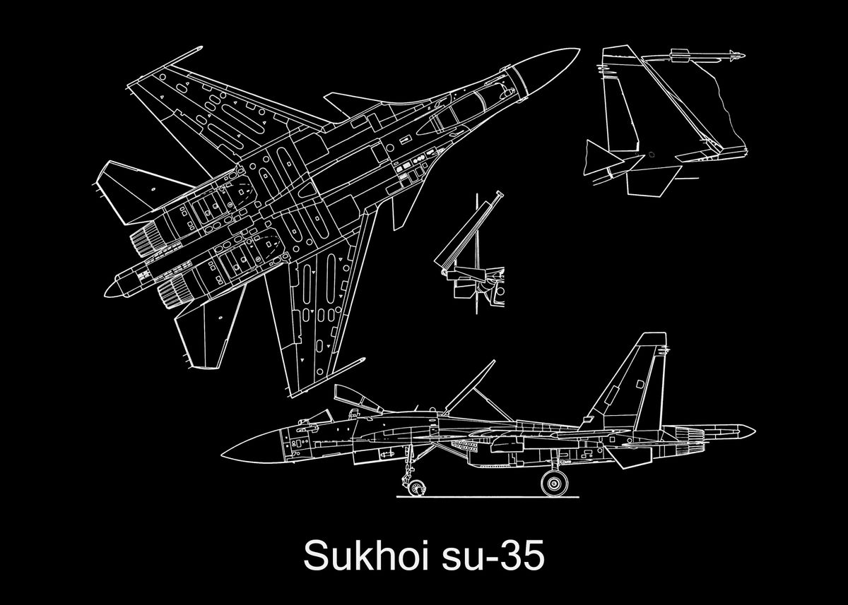 'sukhoi su 35 ' Poster, picture, metal print, paint by Spring Flower ...