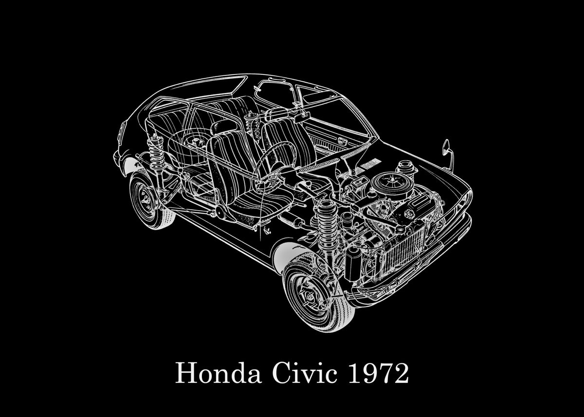 'Honda Civic 1972 ' Poster by The Diamond | Displate