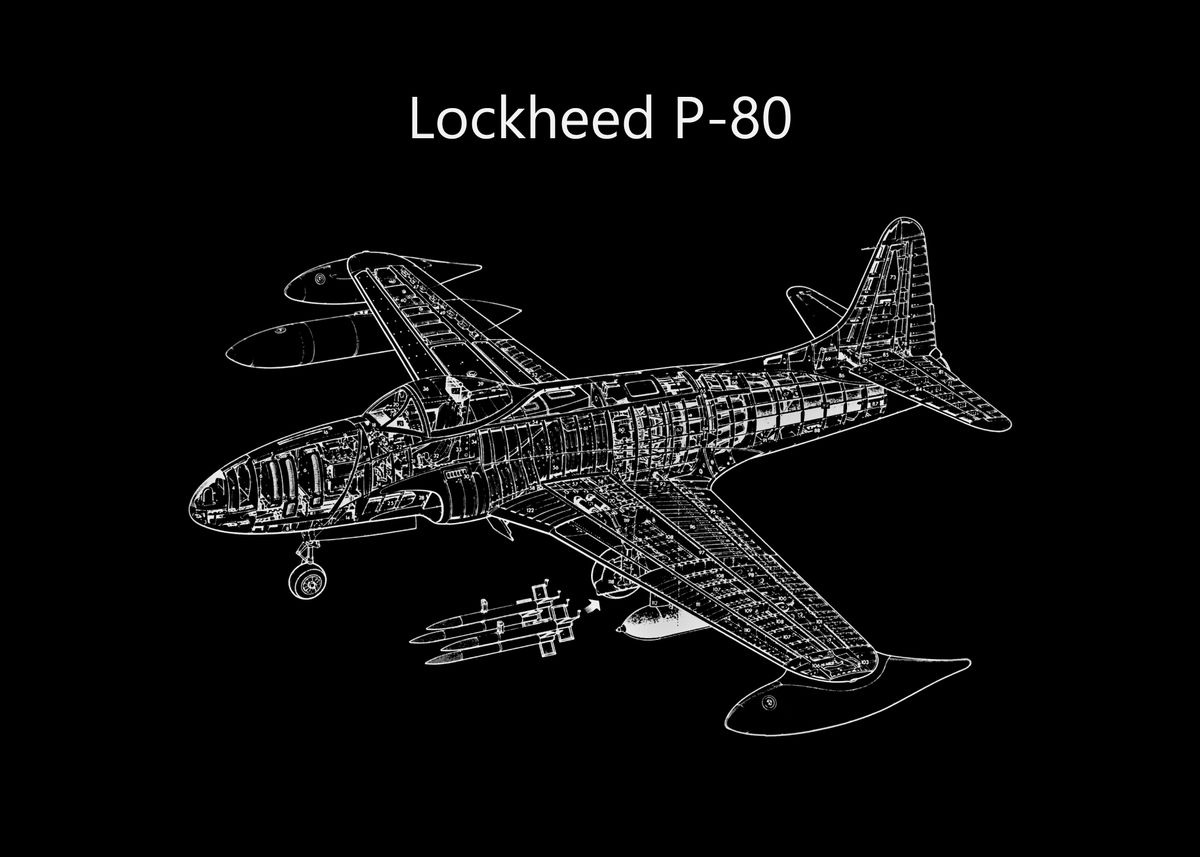 'Lockheed P80 ' Poster, picture, metal print, paint by Number Nine ...