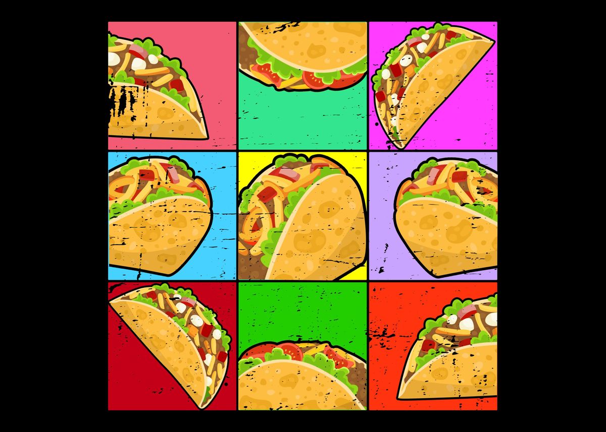 'Taco Taco Art Mexico Food' Poster, picture, metal print, paint by ...