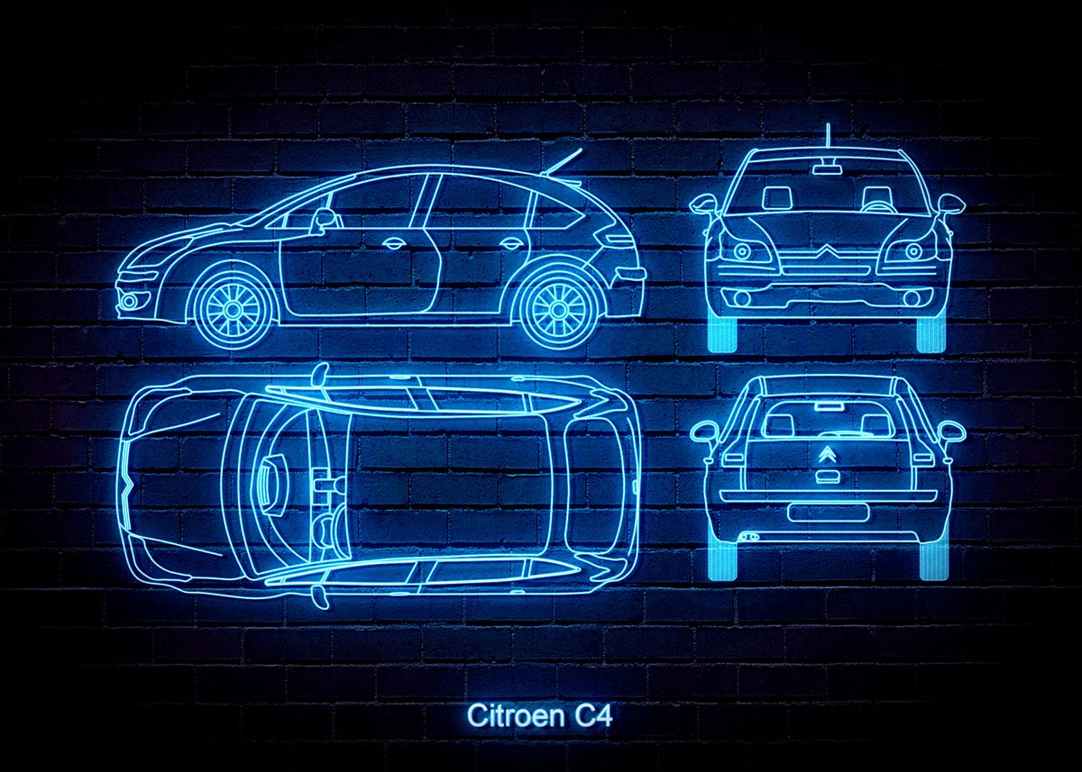 'Citroen C4' Poster by Black Iris | Displate