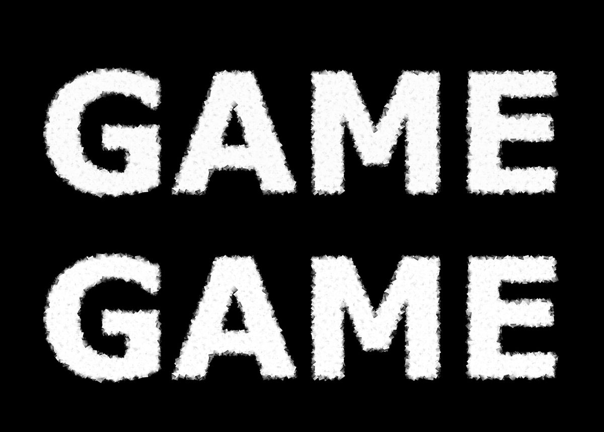 'GAME GAME white' Poster, picture, metal print, paint by Number Nine ...