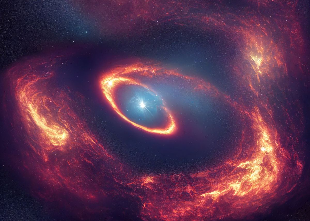 'Collapsing star on fire' Poster, picture, metal print, paint by Thorstein Wedum | Displate