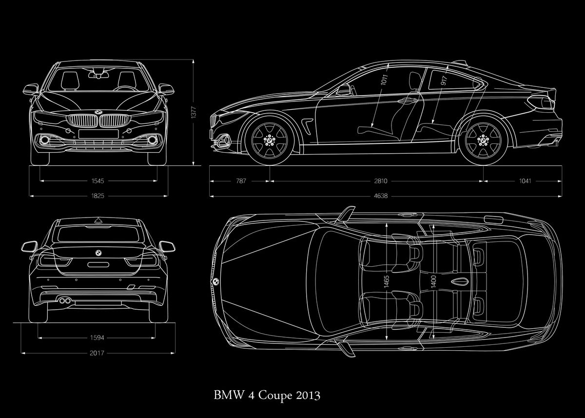 'BMW 4 Coupe 2013' Poster, picture, metal print, paint by ke ke | Displate