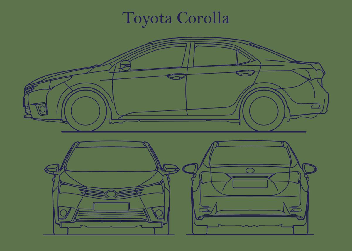 'Toyota Corolla 2015 ' Poster, picture, metal print, paint by TheGolden ...