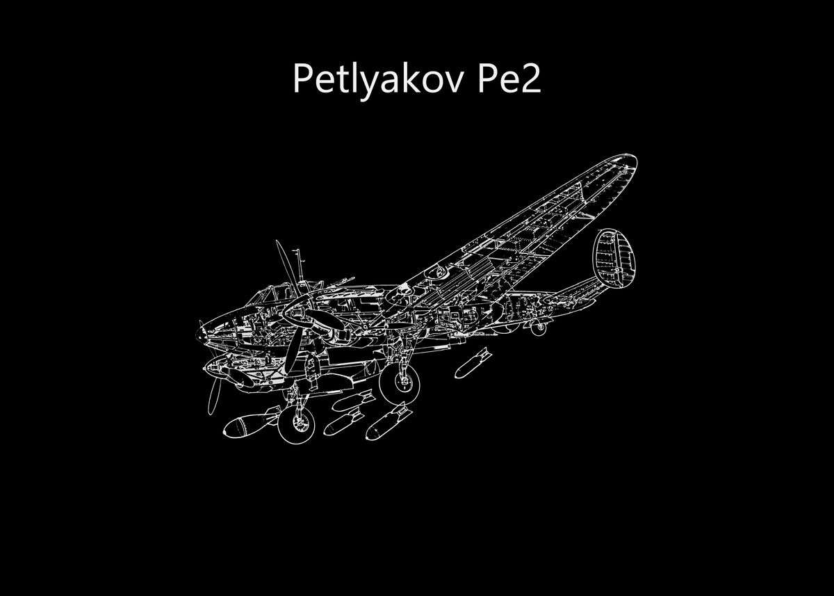 'Petlyakov Pe2 ' Poster, picture, metal print, paint by Number Nine ...