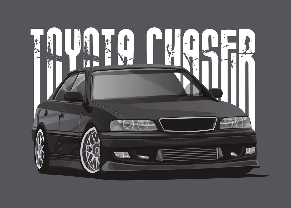 'toyota chaser black' Poster by capture art | Displate