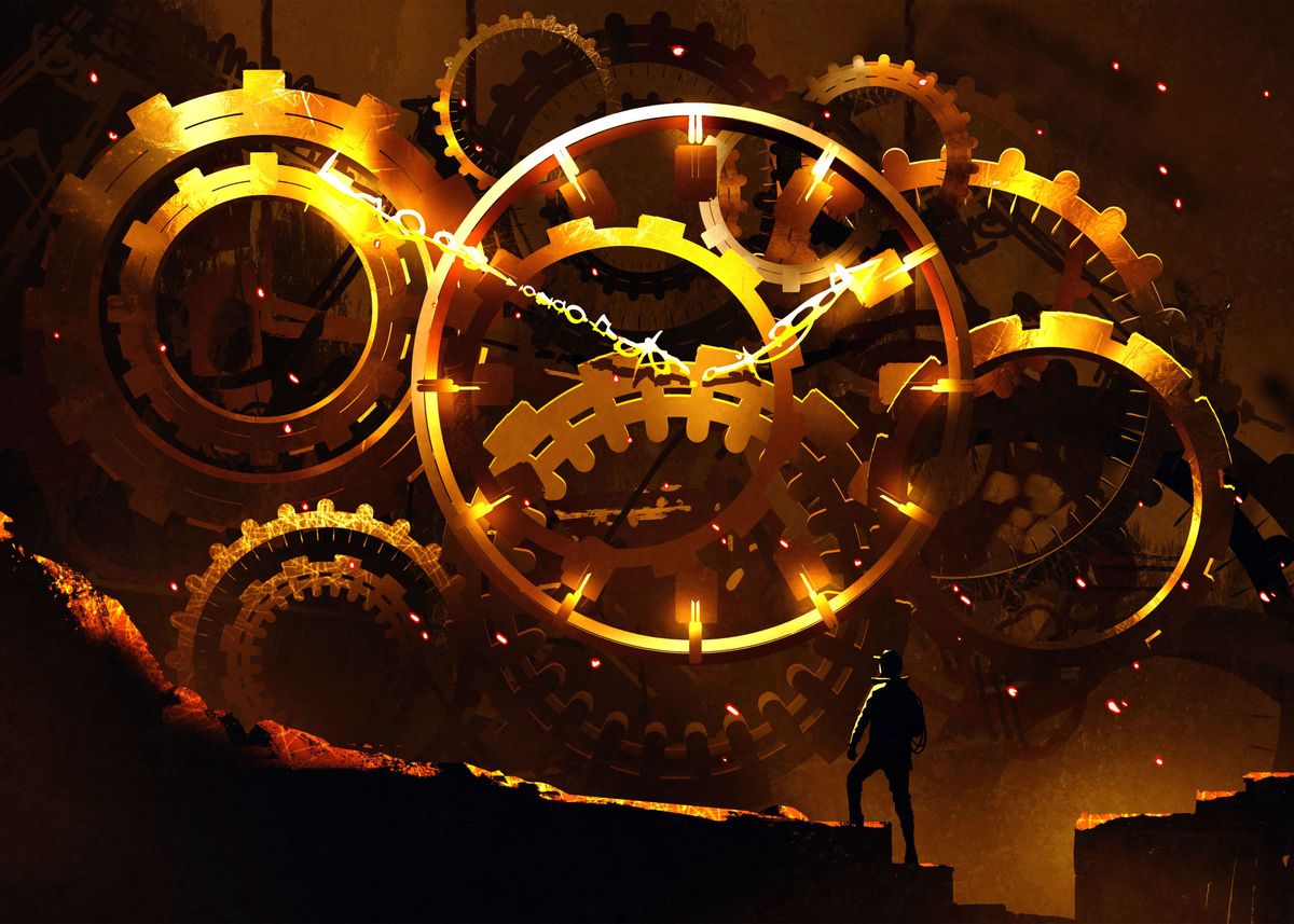 'Gears of time' Poster, picture, metal print, paint by Michael ...