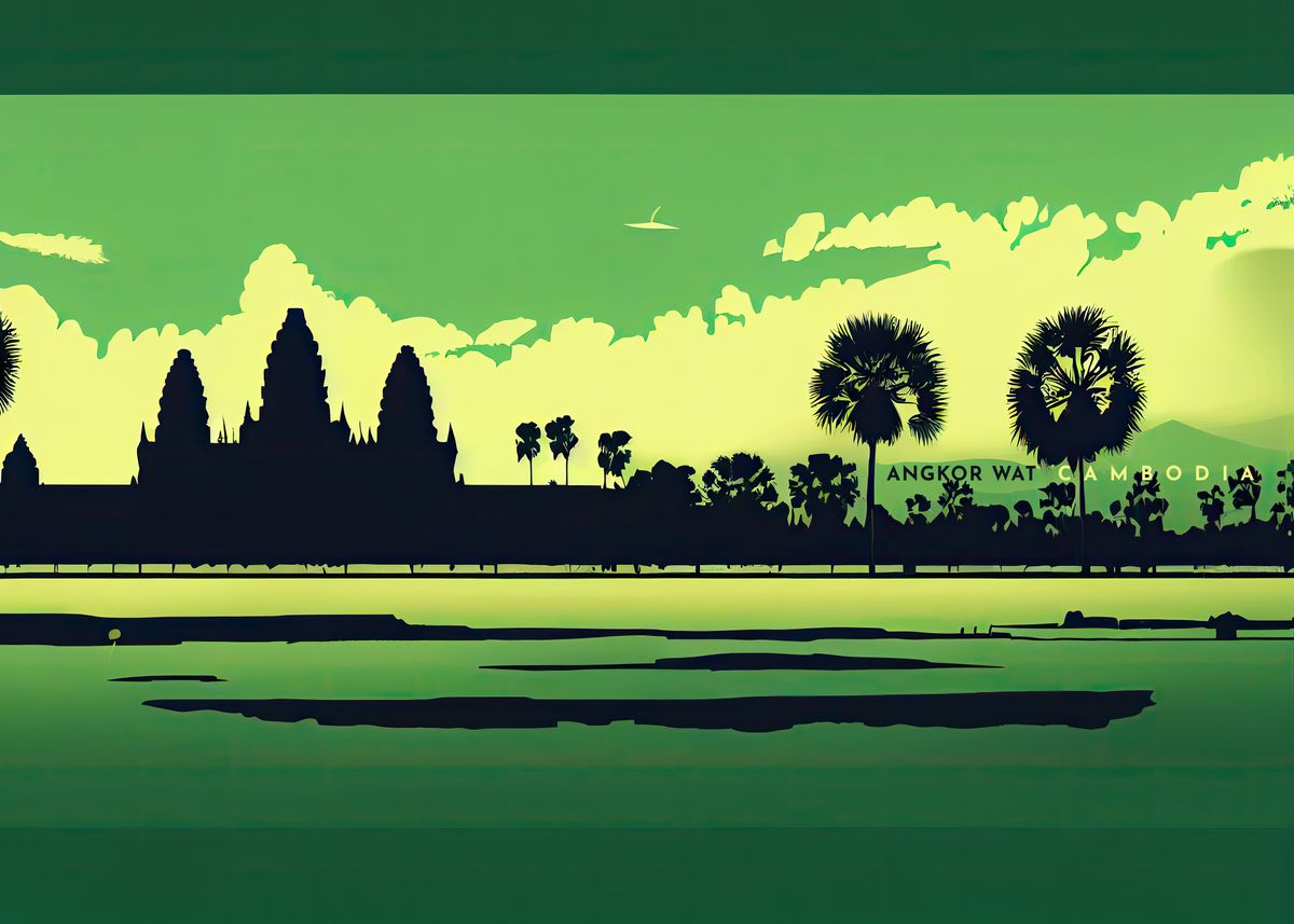 'ANGKOR WAS CAMBODIA' Poster by AGA Art Studio | Displate