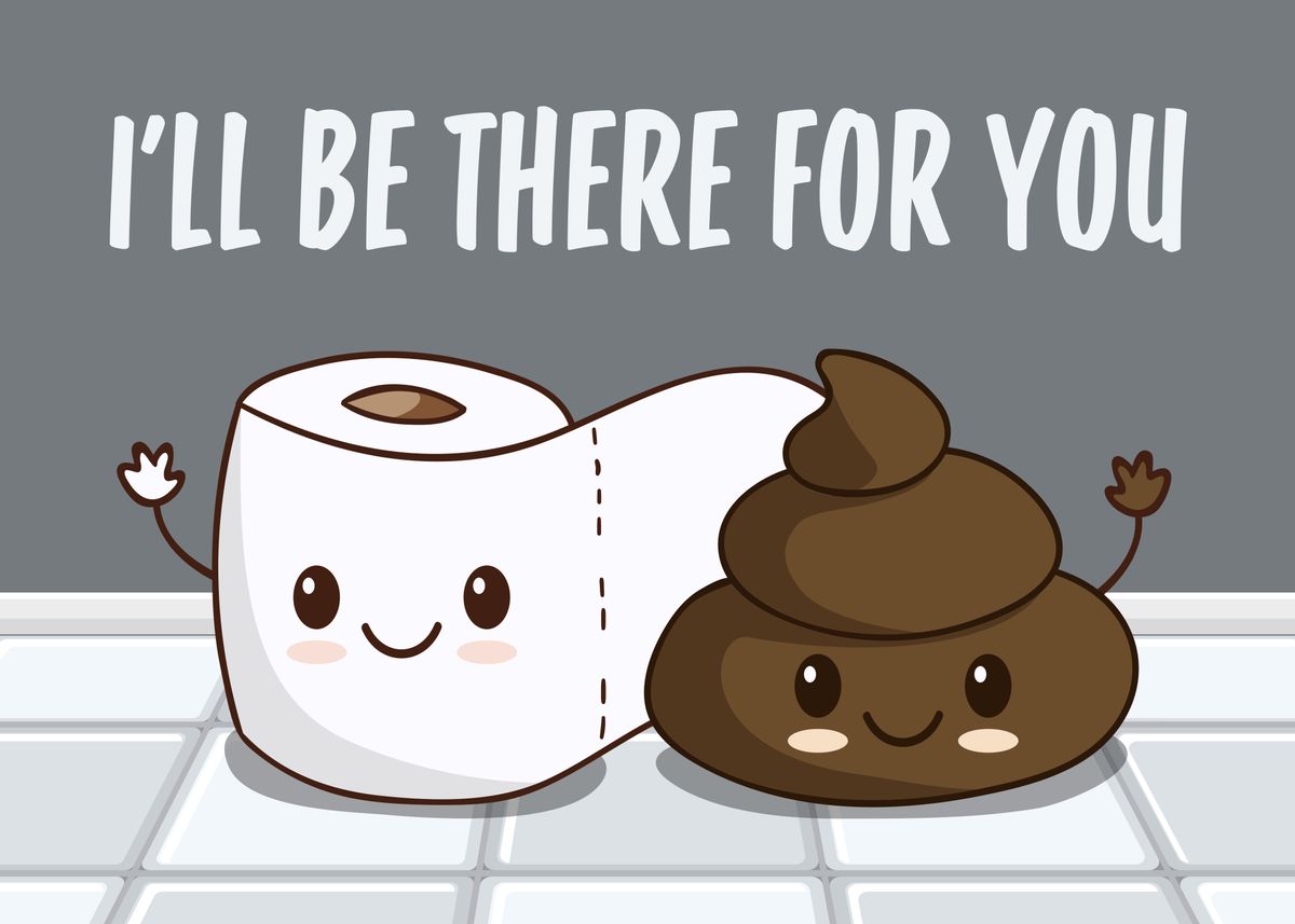 'Toilet Paper and Poop' Poster, picture, metal print, paint by ...