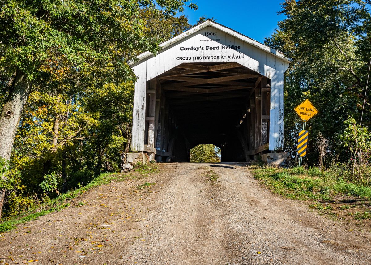 'Conley Ford Covered Bridge' Poster, picture, metal print, paint by ...