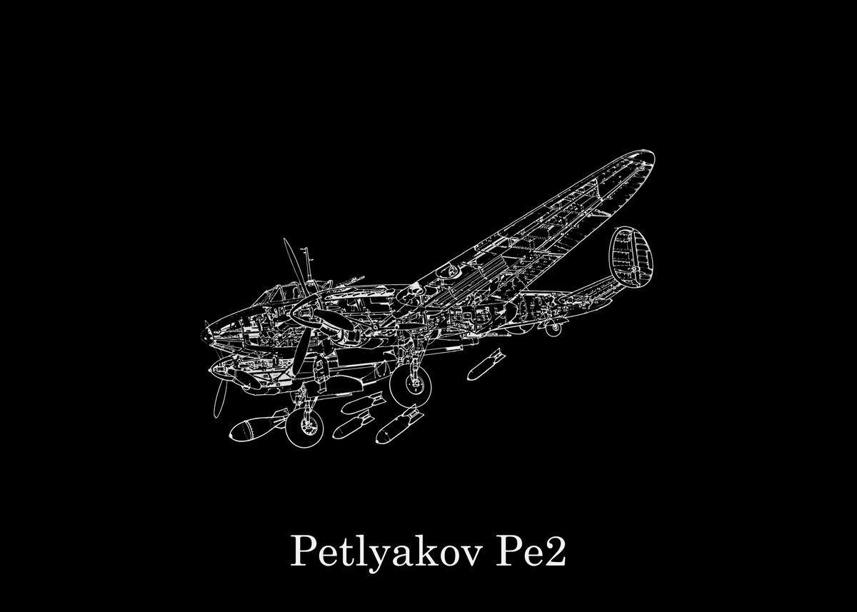 'Petlyakov Pe2 ' Poster, picture, metal print, paint by The Diamond ...
