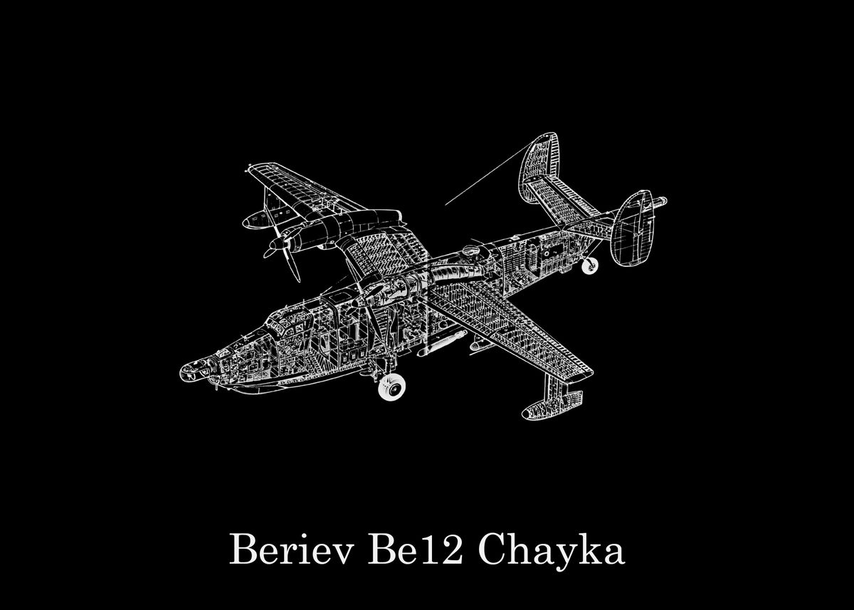 'Beriev Be12 Chayka ' Poster, picture, metal print, paint by The ...