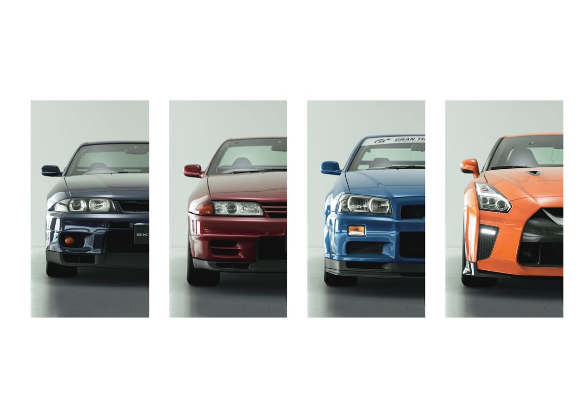 'Nissan GTR Collage' Poster, picture, metal print, paint by Curtis ...