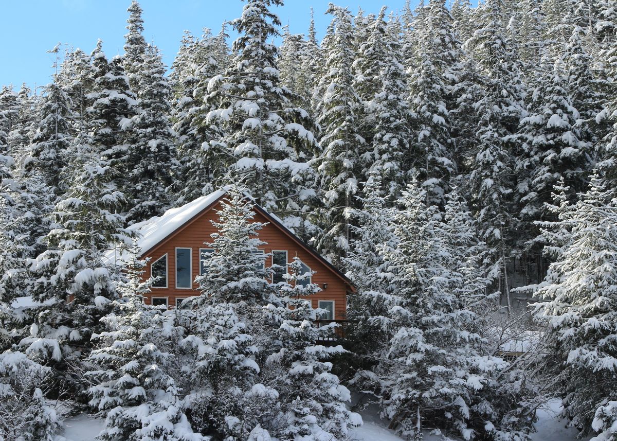 'Hidden snow cabin ' Poster by Sam Brady | Displate