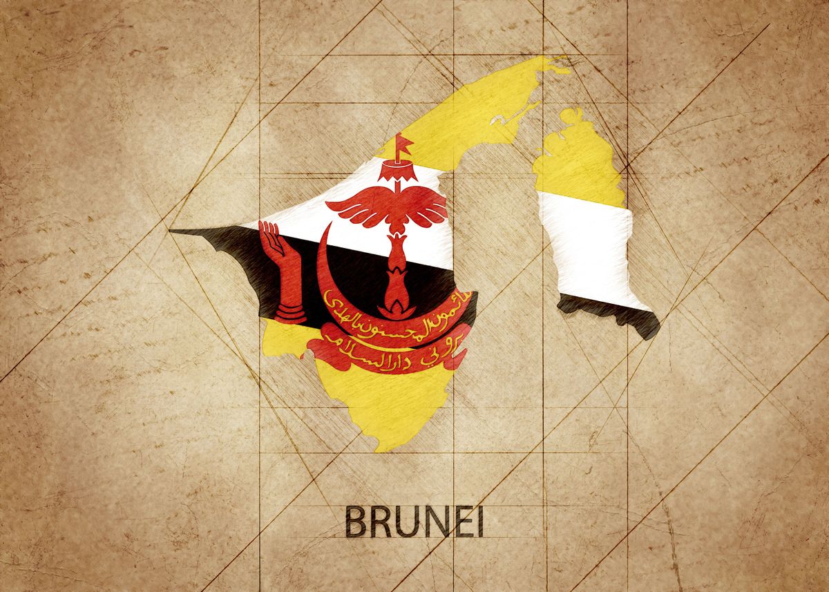'Brunei' Poster, picture, metal print, paint by Luvy | Displate