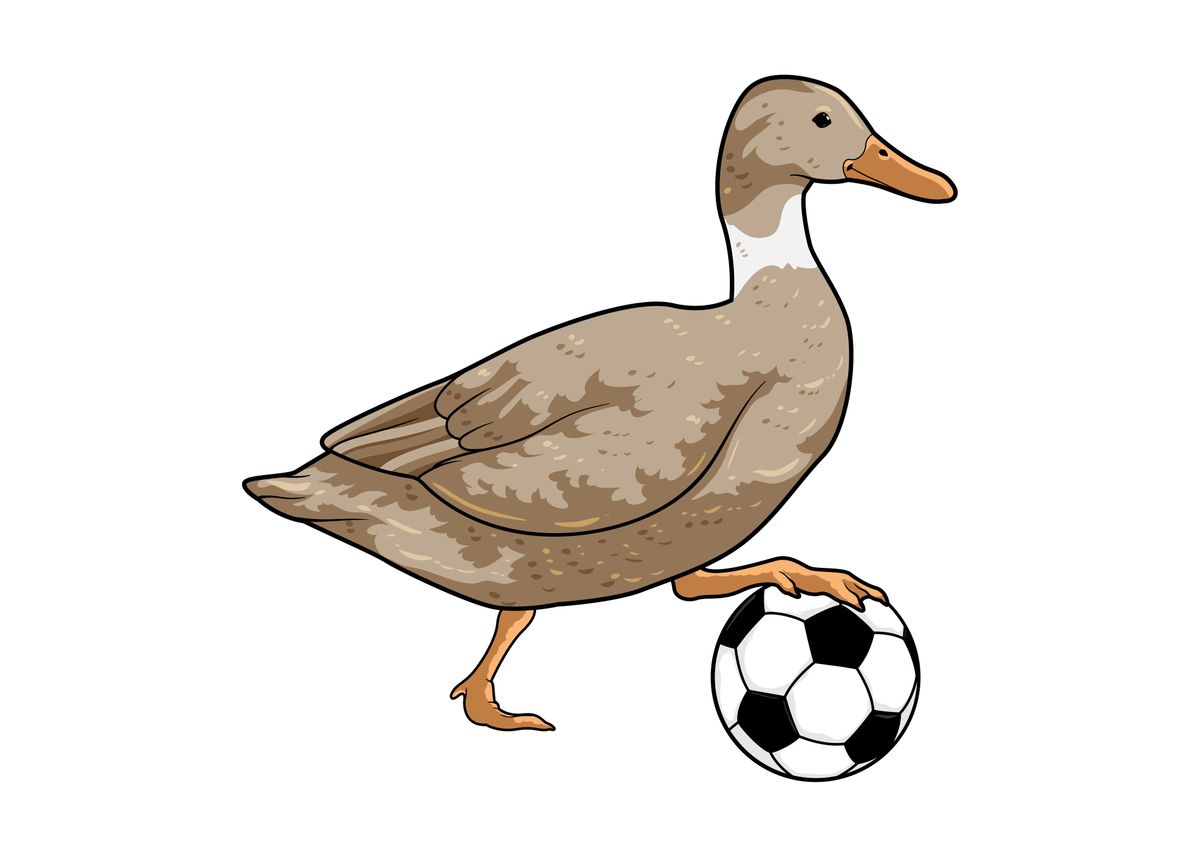 'Duck Soccer Sports' Poster, picture, metal print, paint by Markus ...