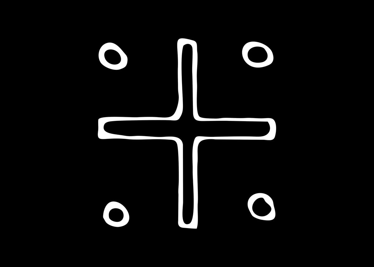 'four dots cross' Poster, picture, metal print, paint by anamaria tudor ...