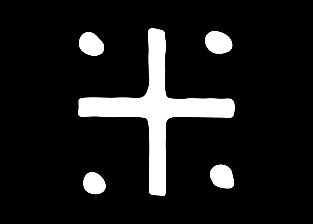 'four dots cross' Poster, picture, metal print, paint by anamaria tudor ...
