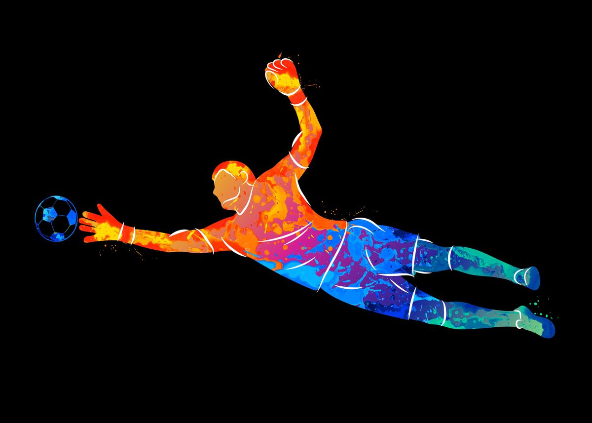 'Football goalkeeper ' Poster, picture, metal print, paint by Nguyen ...