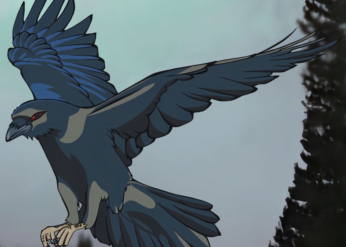 'Corvi Demonic Raven' Poster, picture, metal print, paint by Brookselia ...