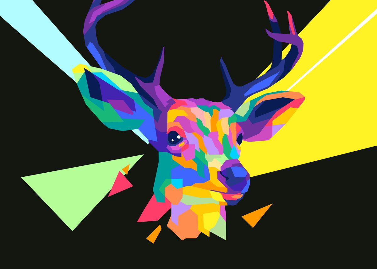 'abstract deer head' Poster by Ar dani | Displate