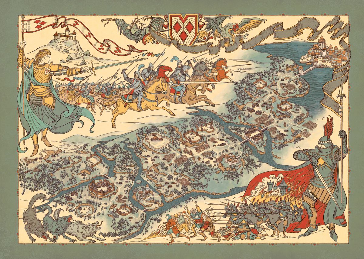 'Map of Rivia' Poster, picture, metal print, paint by Witcher 3 | Displate