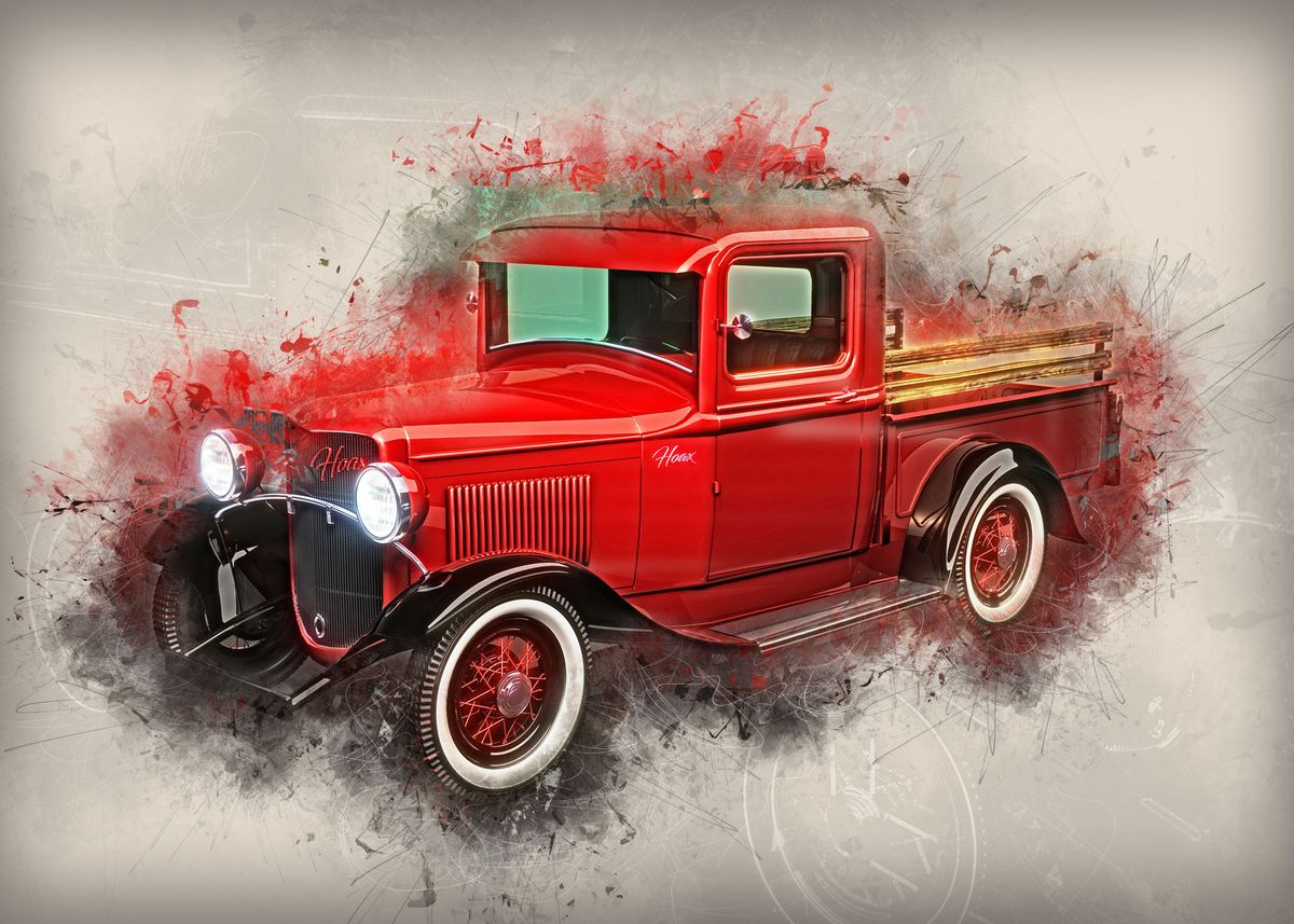 'Vintage Cars 40' Poster, picture, metal print, paint by Michael ...