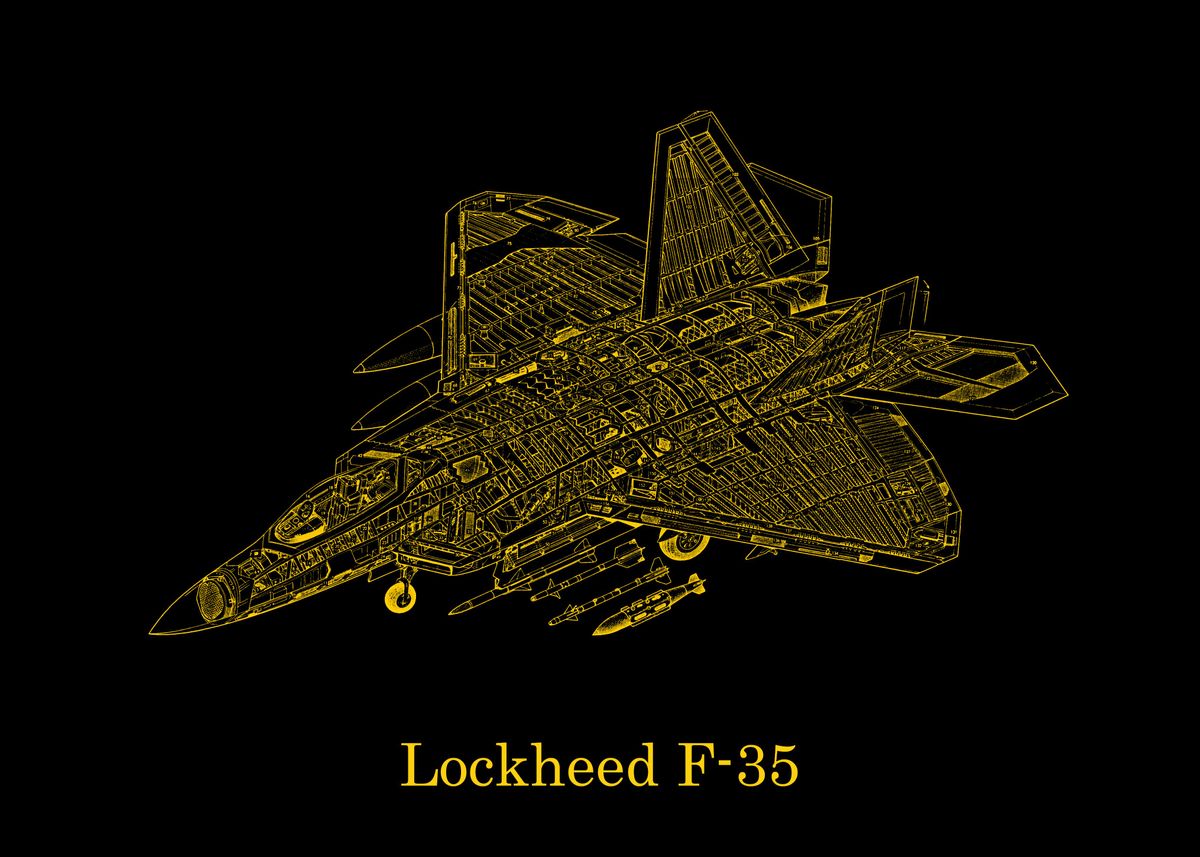 'Lockheed F35 ' Poster, picture, metal print, paint by Eng Hadoool ...