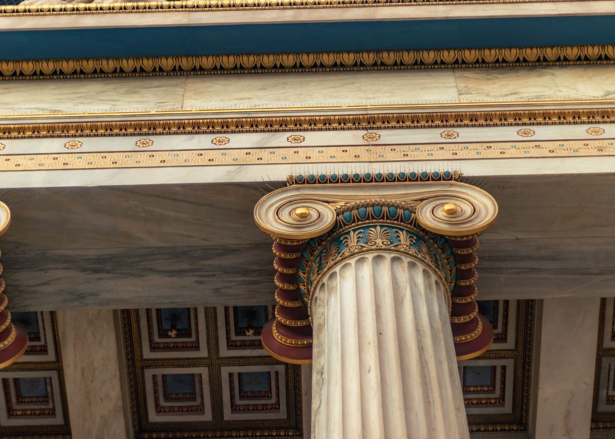 'Pillars Library of Greece' Poster, picture, metal print, paint by ...