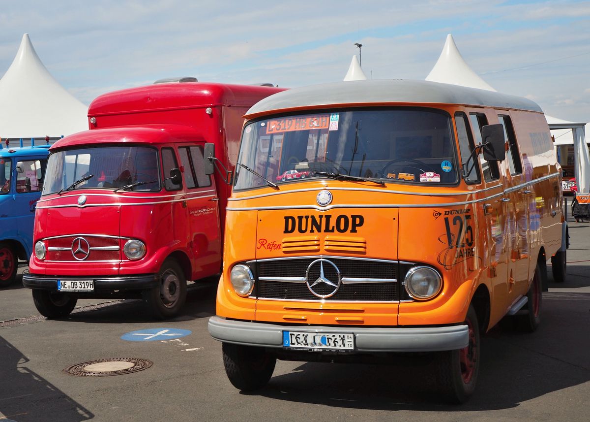 'Vintage Mercedes van' Poster, picture, metal print, paint by ...