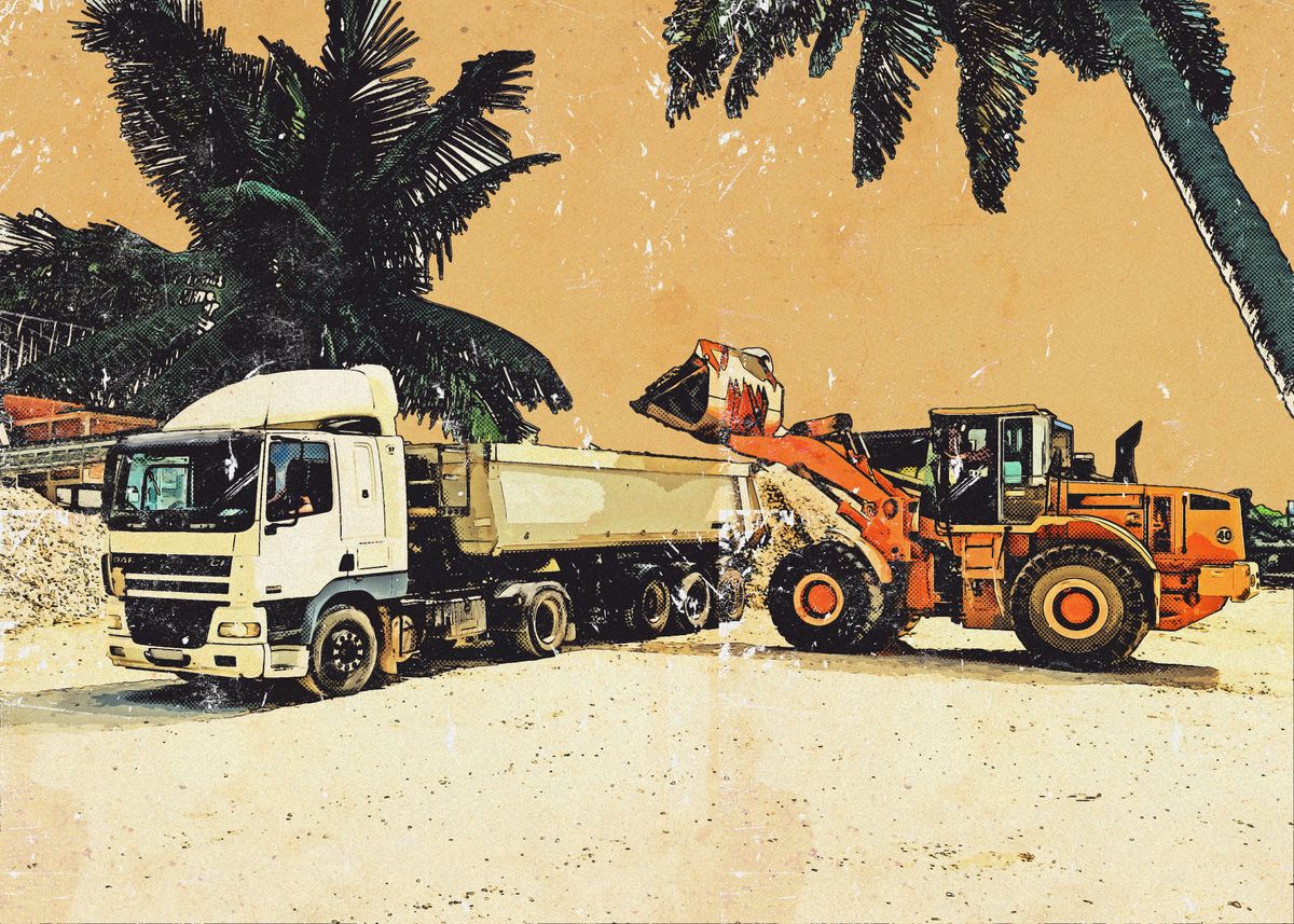 'Construction Machine' Poster by Colorize Studio | Displate