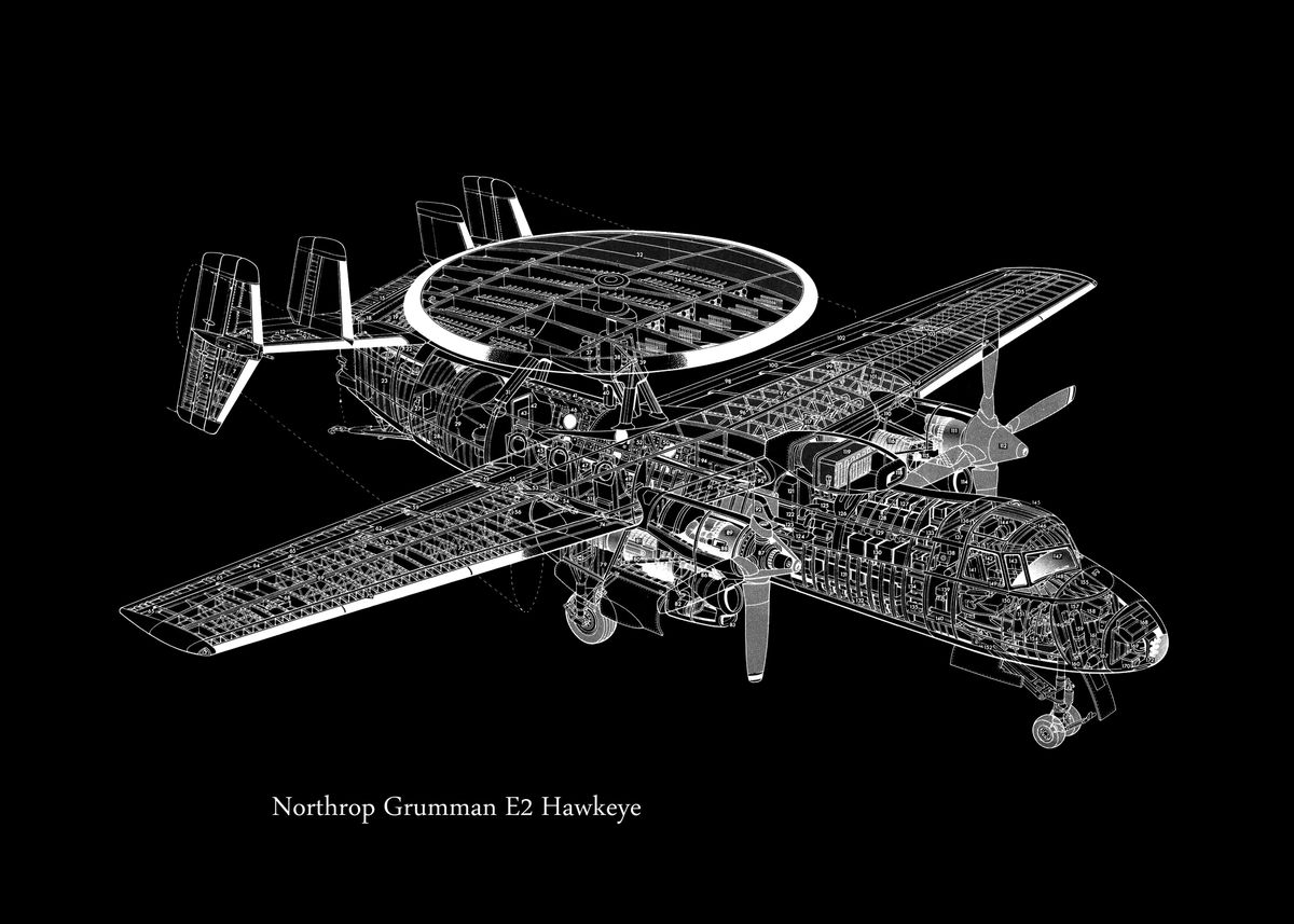 'Northrop Grumman E2 Hawkey' Poster, picture, metal print, paint by Mod ...