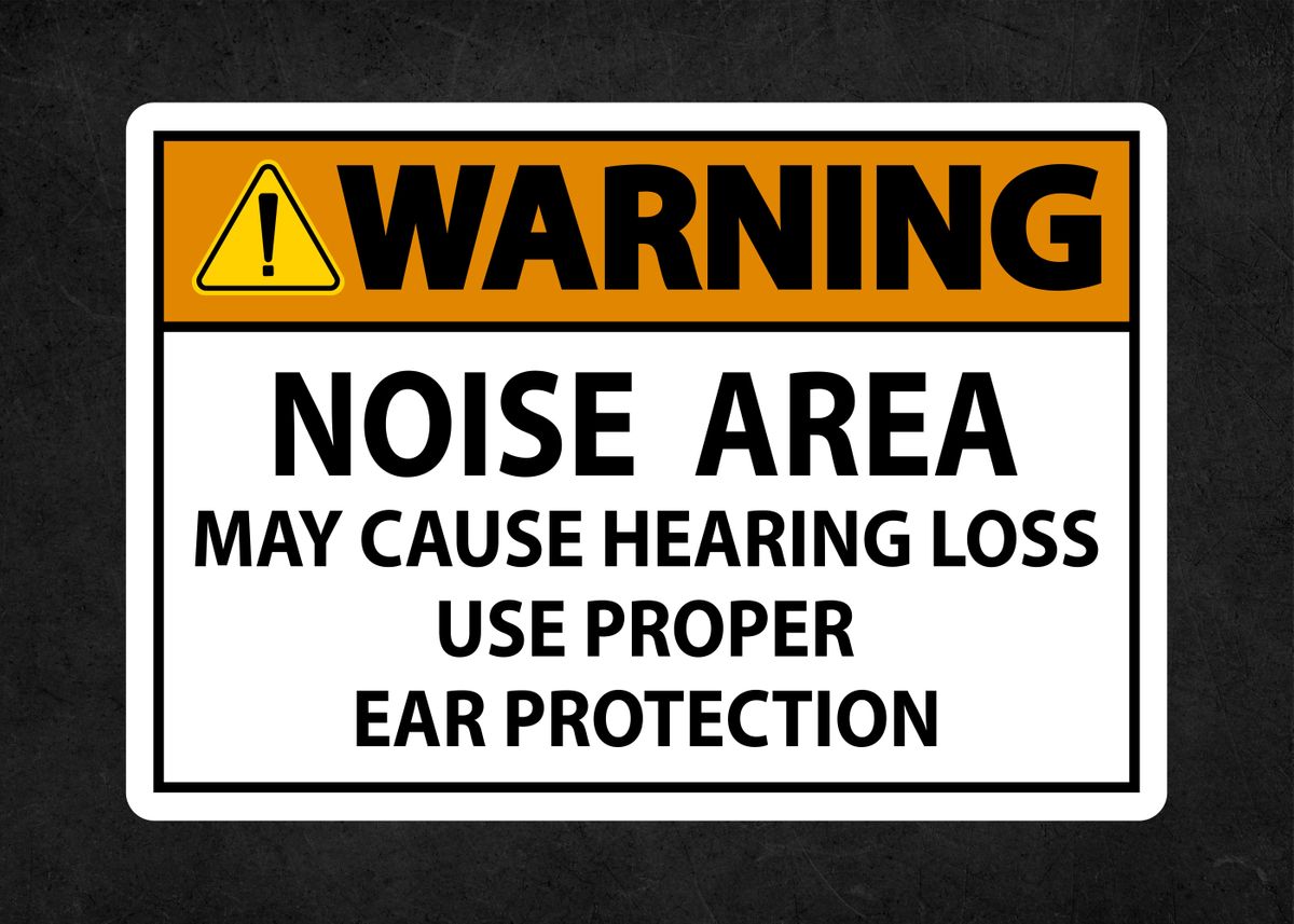 'warning noise area' Poster, picture, metal print, paint by Bestselling ...