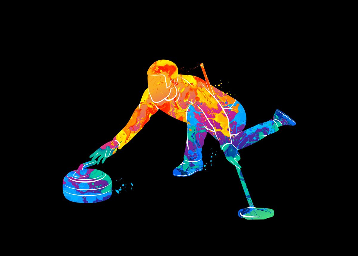 'the game of curling' Poster, picture, metal print, paint by Nguyen Duc ...