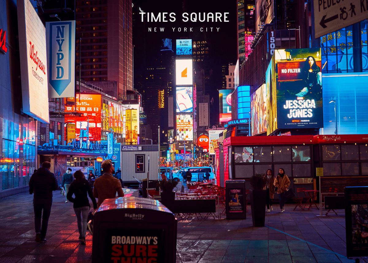 'Times Square ' Poster, picture, metal print, paint by Famous City ...