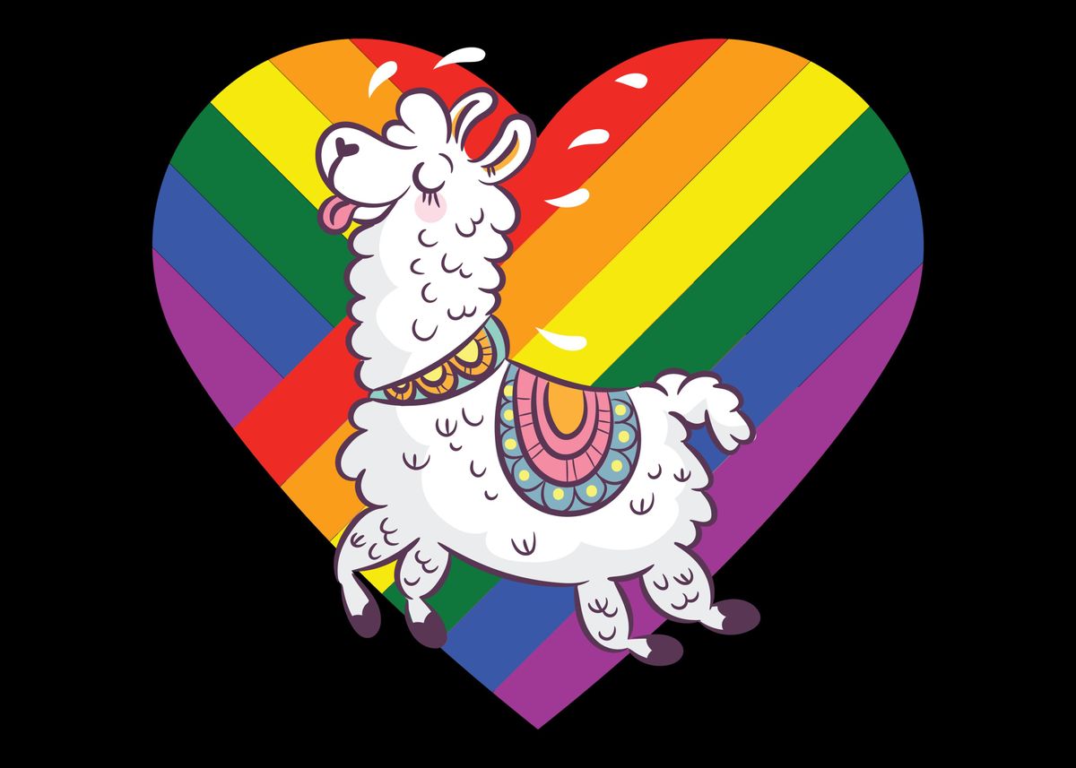 'Llama Alpaca LGBTQ' Poster, picture, metal print, paint by ...