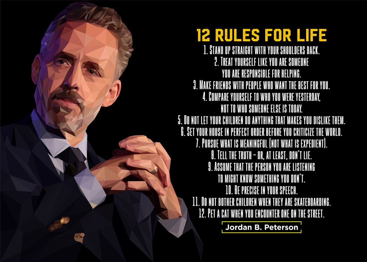 '12 rules of life' Poster, picture, metal print, paint by Lowpoly ...