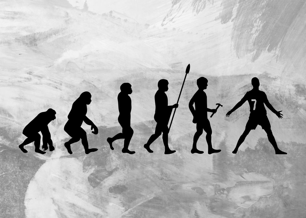 'evolution of soccer' Poster, picture, metal print, paint by Exclusive ...