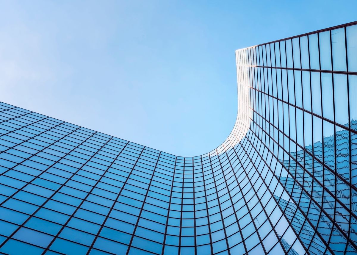 'Curves In The Blue' Poster by Mango Art | Displate